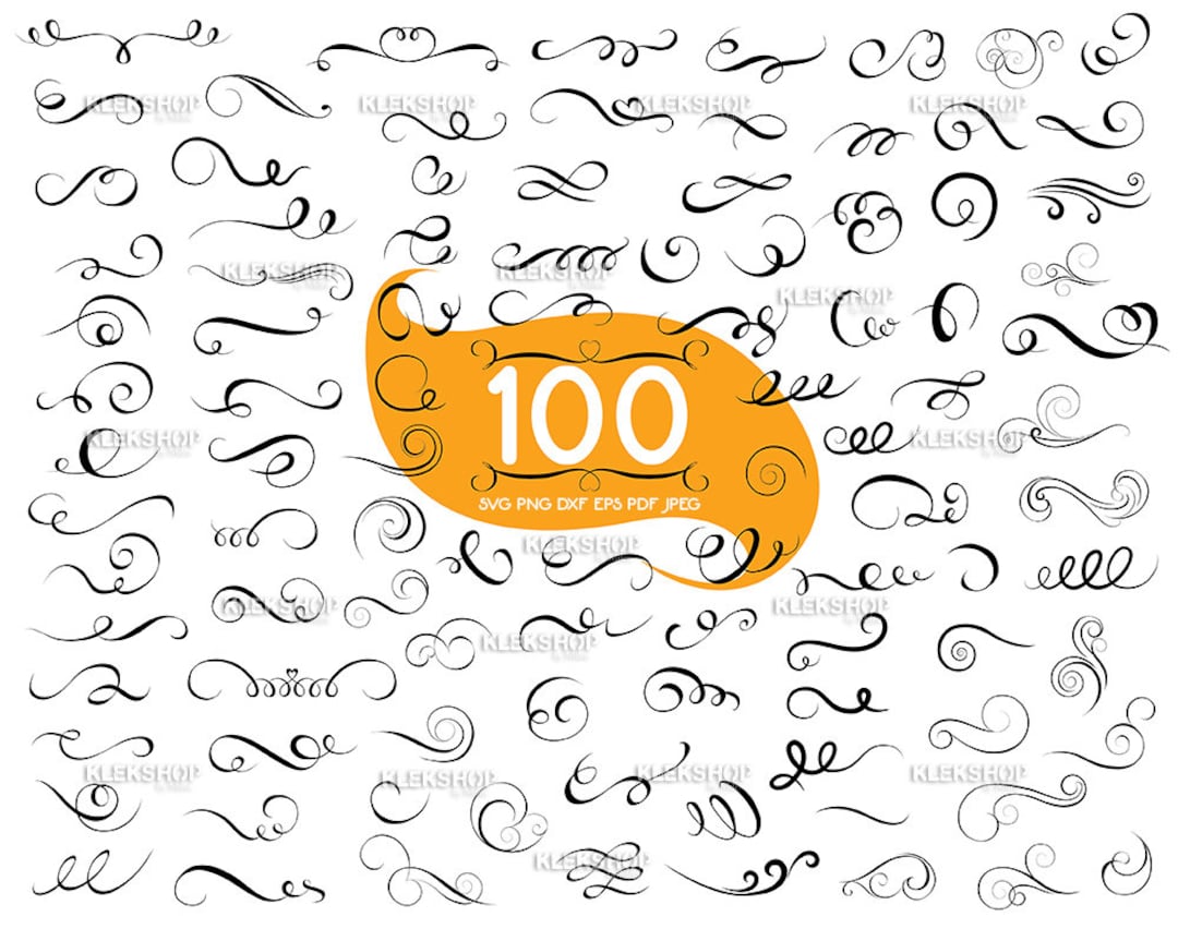 Swashes Svg Bundle, Flourish SVG, Swoosh SVG, Stroke Svg, Ornaments Svg ...