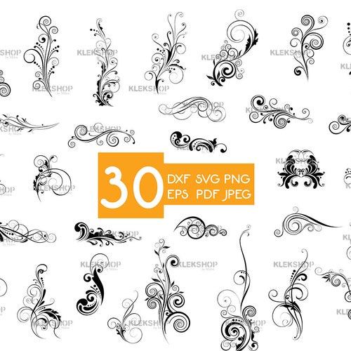 Decorative Ornaments SVG/ Vine SVG/ Swirls Svg/ Clipart/ Cut | Etsy