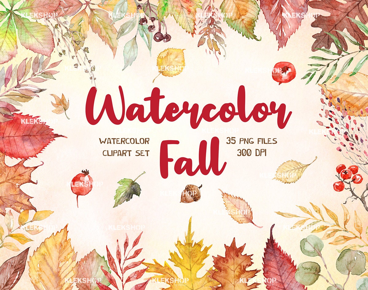 Watercolor Autumn Clipart Watercolor Clipart Fall Clipart | Etsy