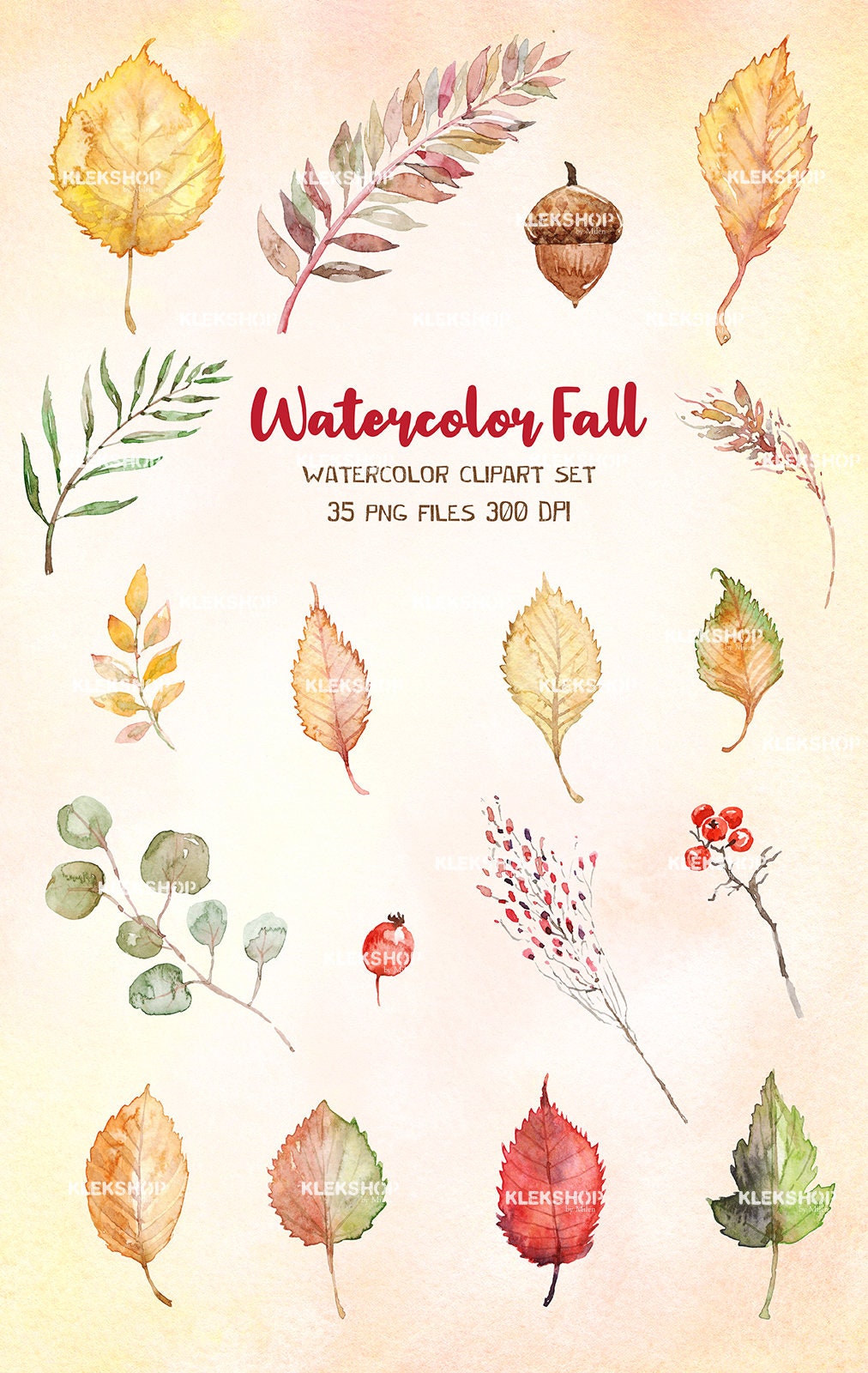 Watercolor Autumn Clipart Watercolor Clipart Fall Clipart | Etsy
