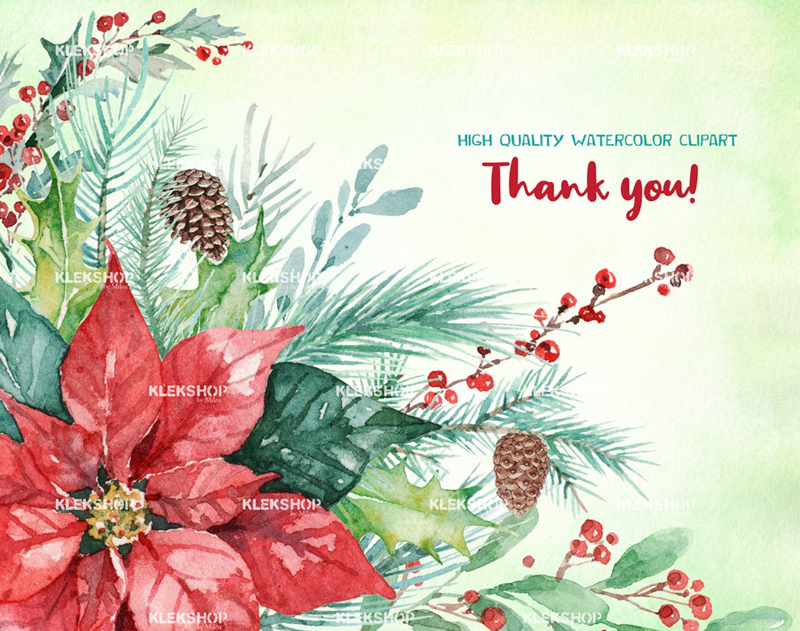 Watercolor Christmas Clipart Watercolor Clipart Christmas - Etsy