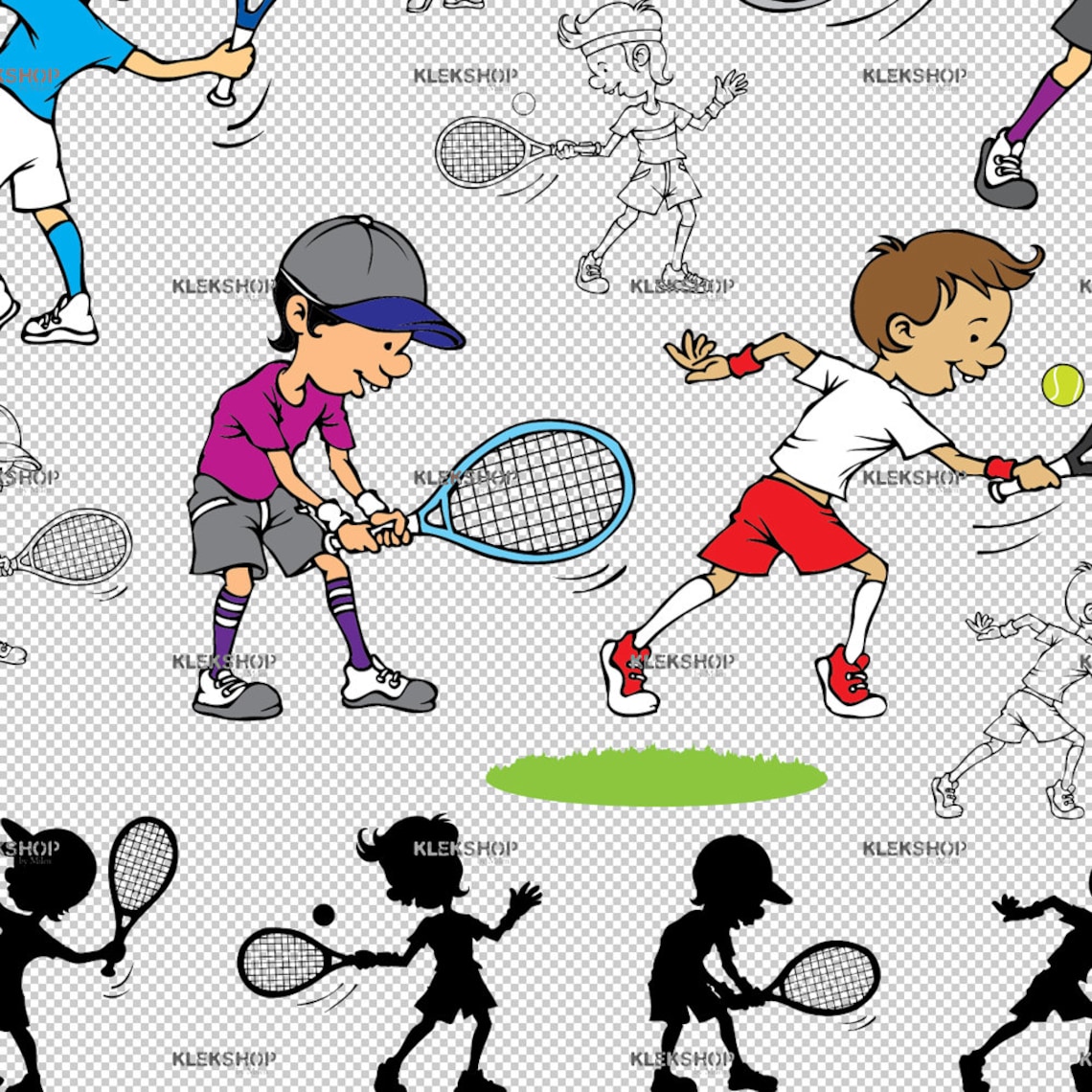 Tennis Sport Kids Set Clip Art/tennis Set Clipart/digital - Etsy