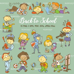 Back to School Clipartkids at School Clipartschool - Etsy