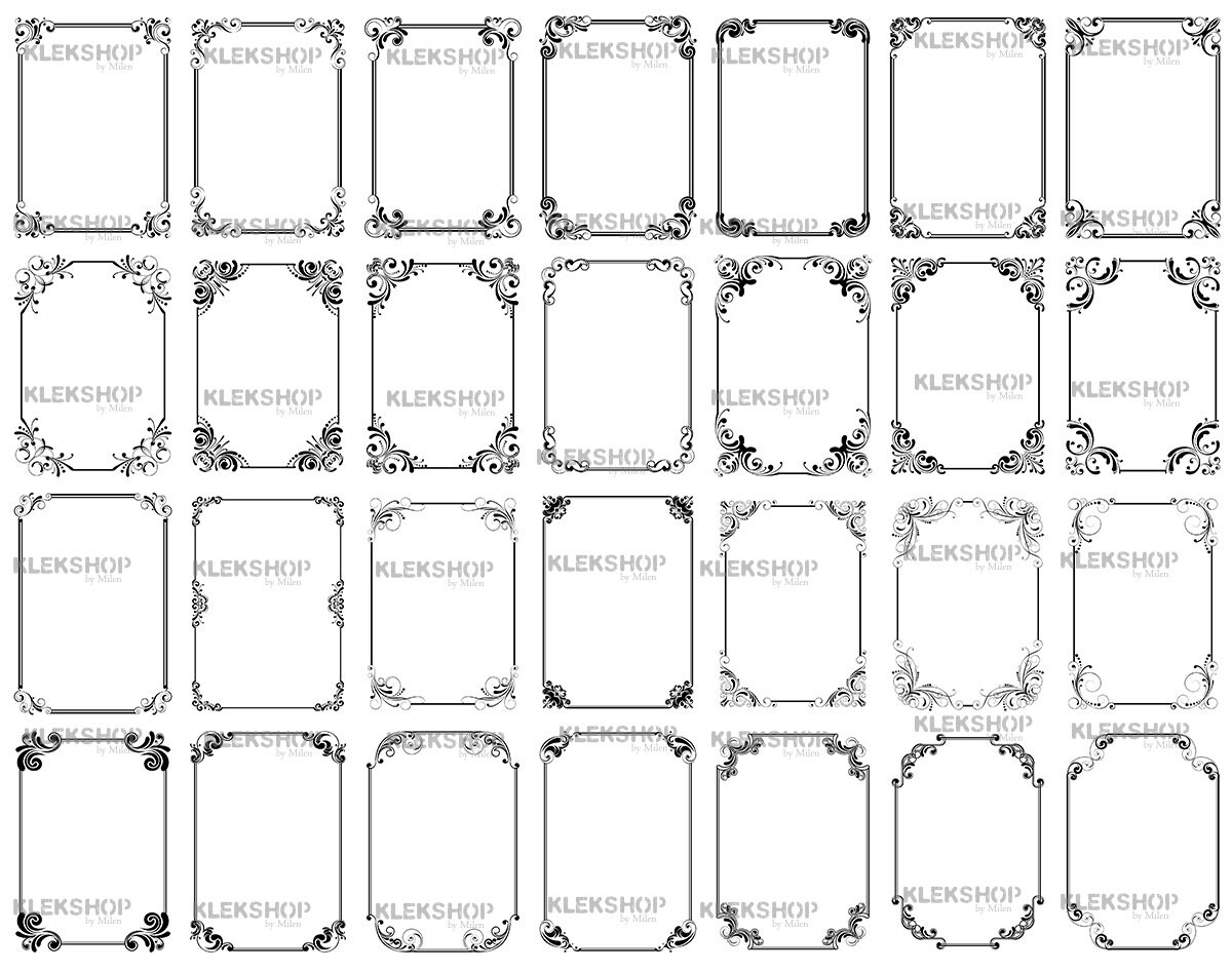 Marco SVG Rectángulo Marcos SVG Remolino Marcos SVG Marcos | Etsy México