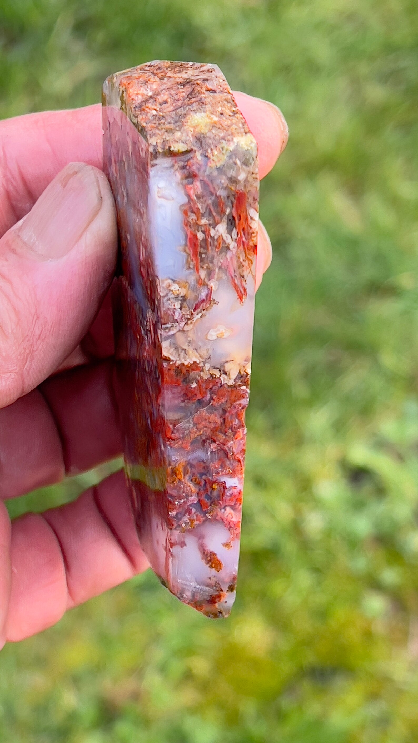 Raw Natural Red Plume Agate Rough Slab. Rare High Quality Multicolour ...