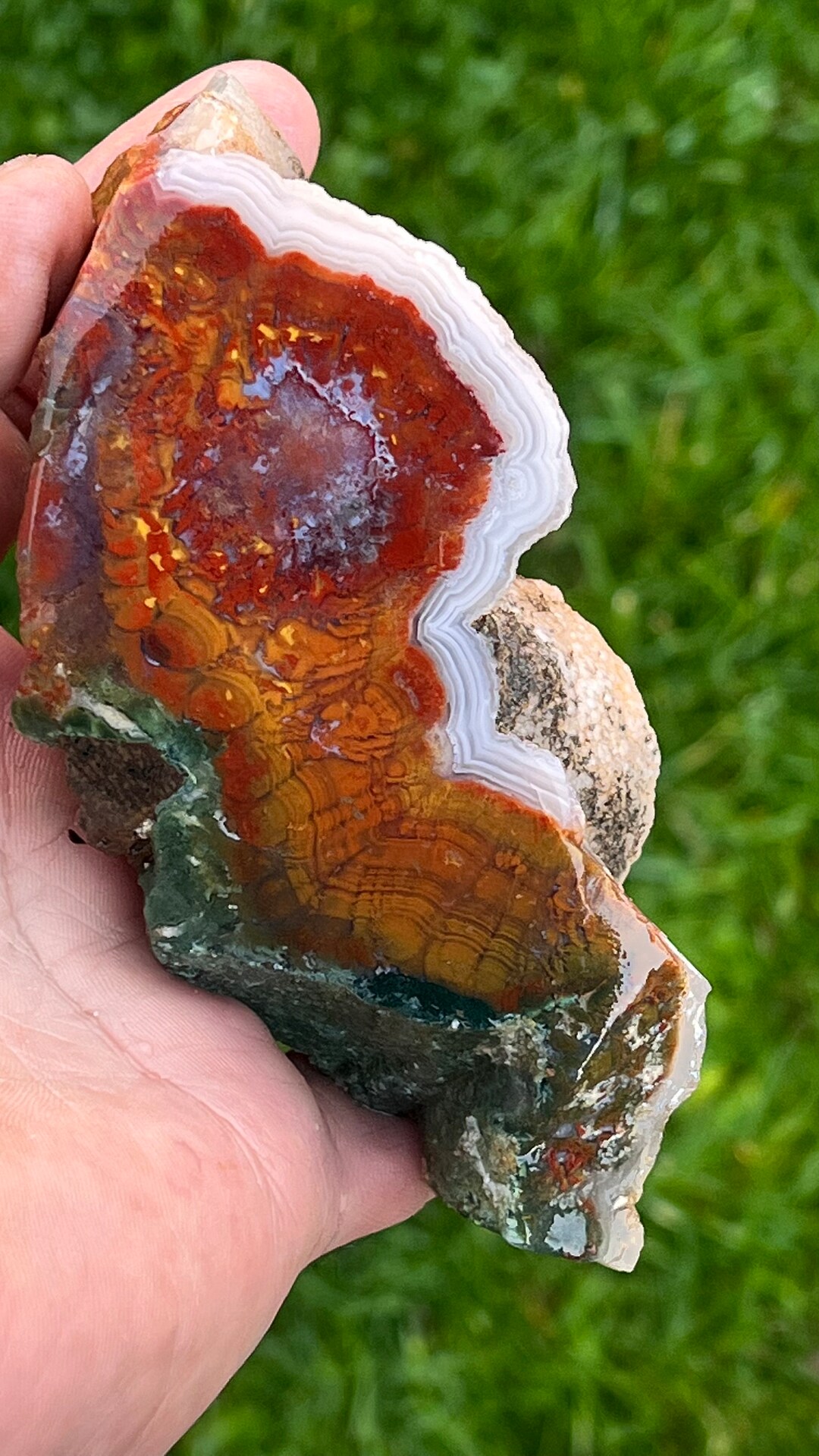 Natural Red and Orange Colours Plume and Laguna Banded Agate Rough Rock ...