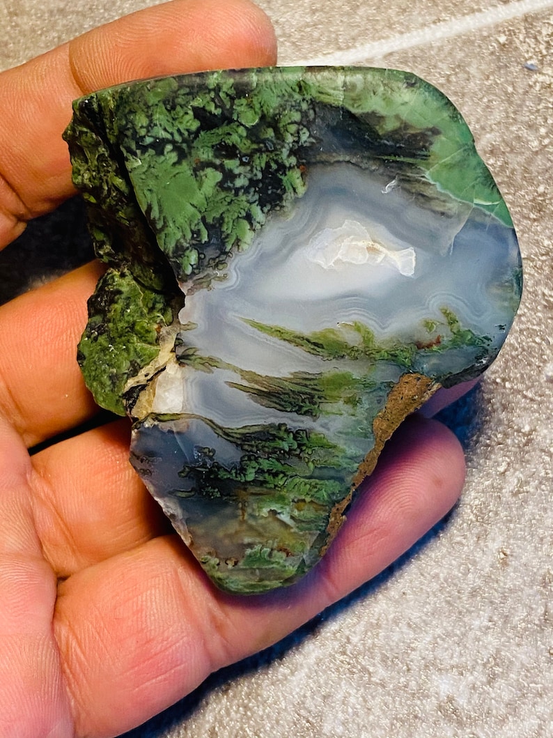 Natural Moss Agate Stone, High Quality Moss Agate Rough Slab. - Etsy