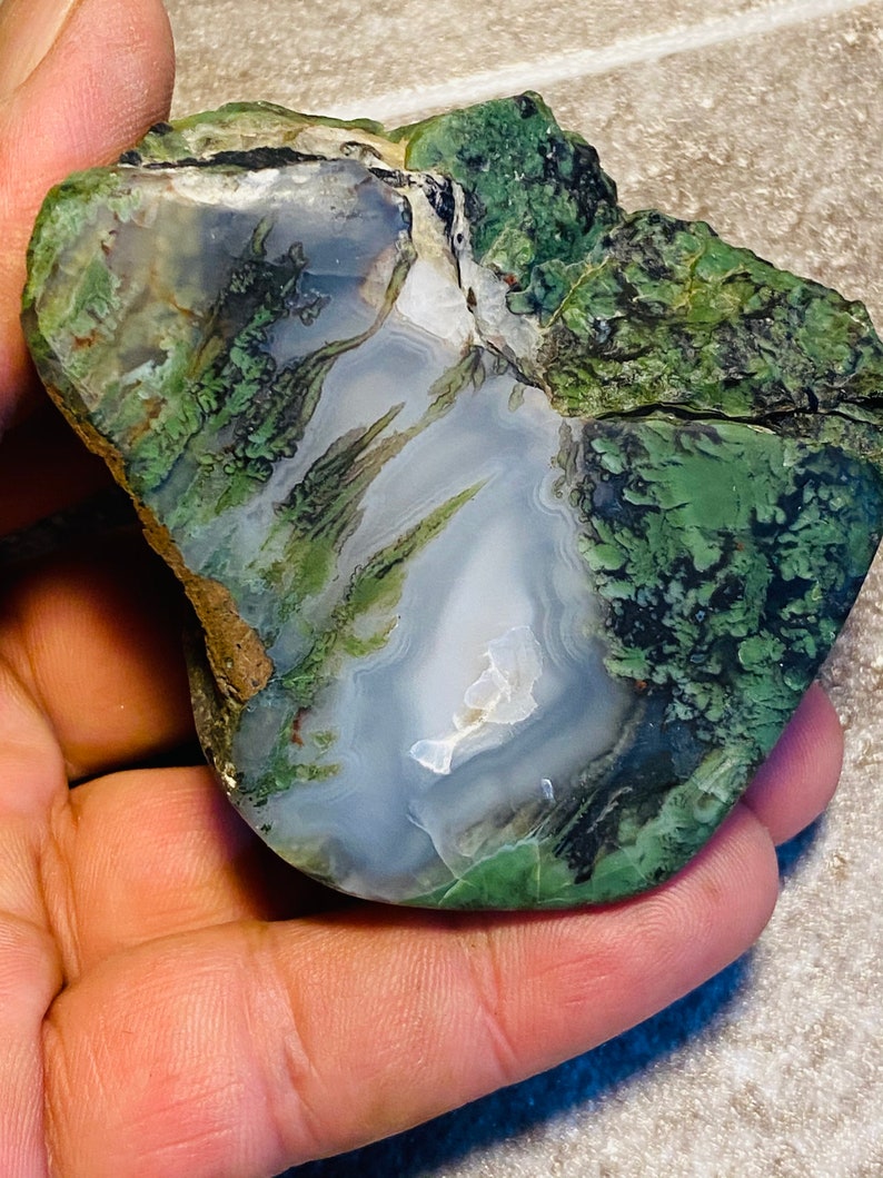 Natural Moss Agate Stone, High Quality Moss Agate Rough Slab. - Etsy