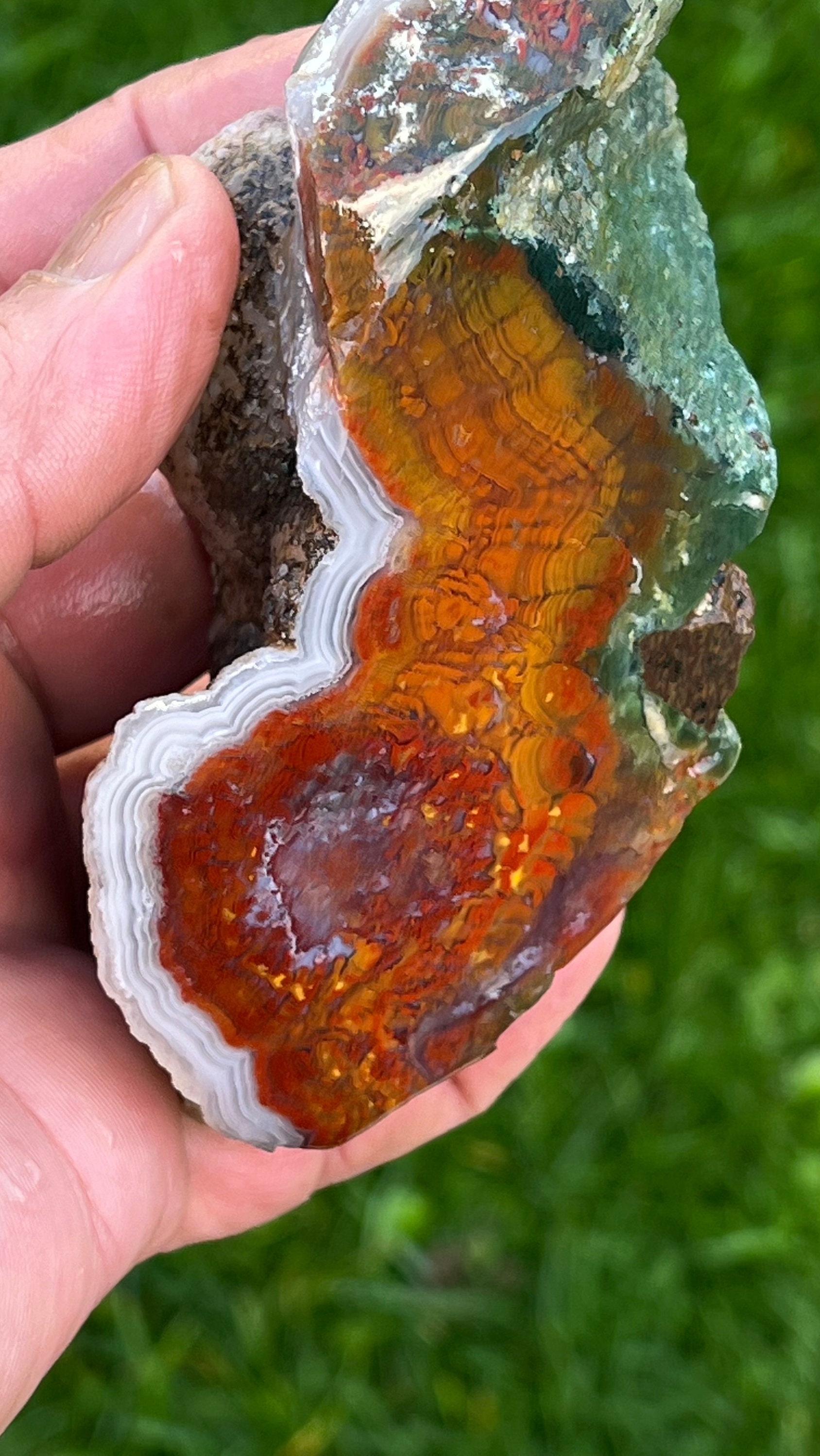 Natural Red and Orange Colours Plume and Laguna Banded Agate Rough Rock ...