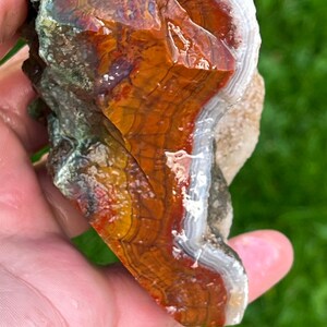 Natural Red and Orange Colours Plume and Laguna Banded Agate Rough Rock ...