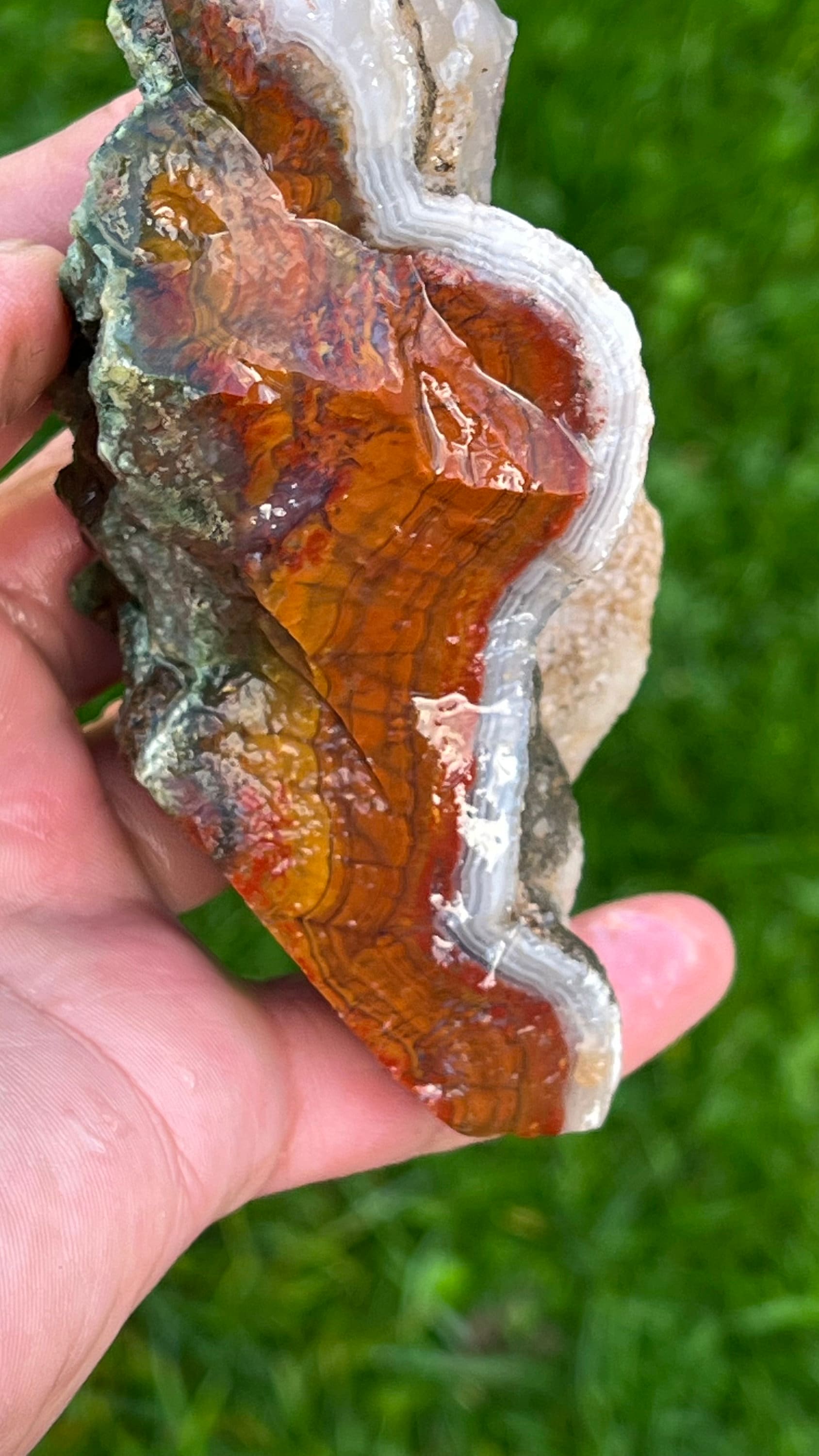Natural Red and Orange Colours Plume and Laguna Banded Agate Rough Rock ...
