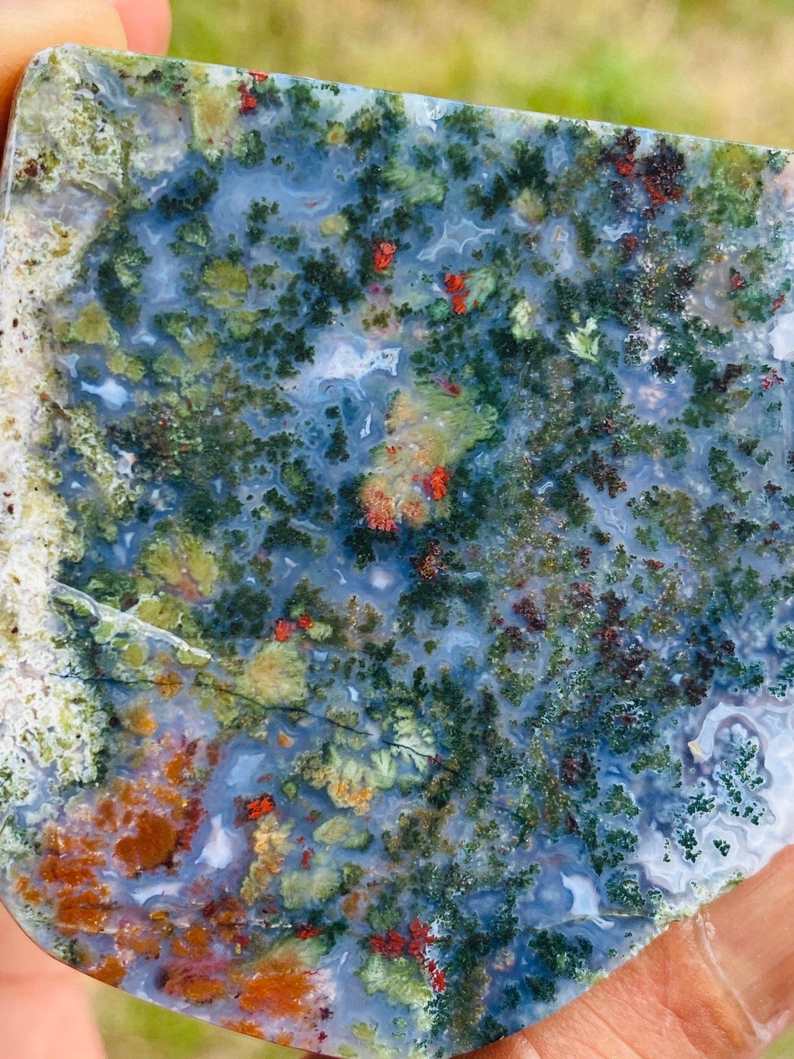 Amazing Moss agate slab-high quality agate Rough Slab.100% | Etsy
