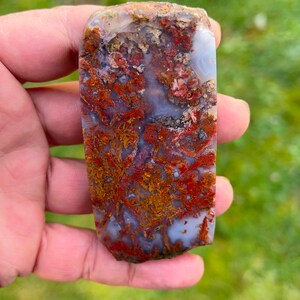 Raw Natural Red Plume Agate Rough Slab. Rare High Quality Multicolour ...