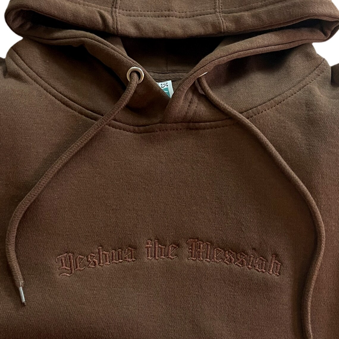 Embroidery yeshua Jesus Brown Hoodie Christian - Etsy