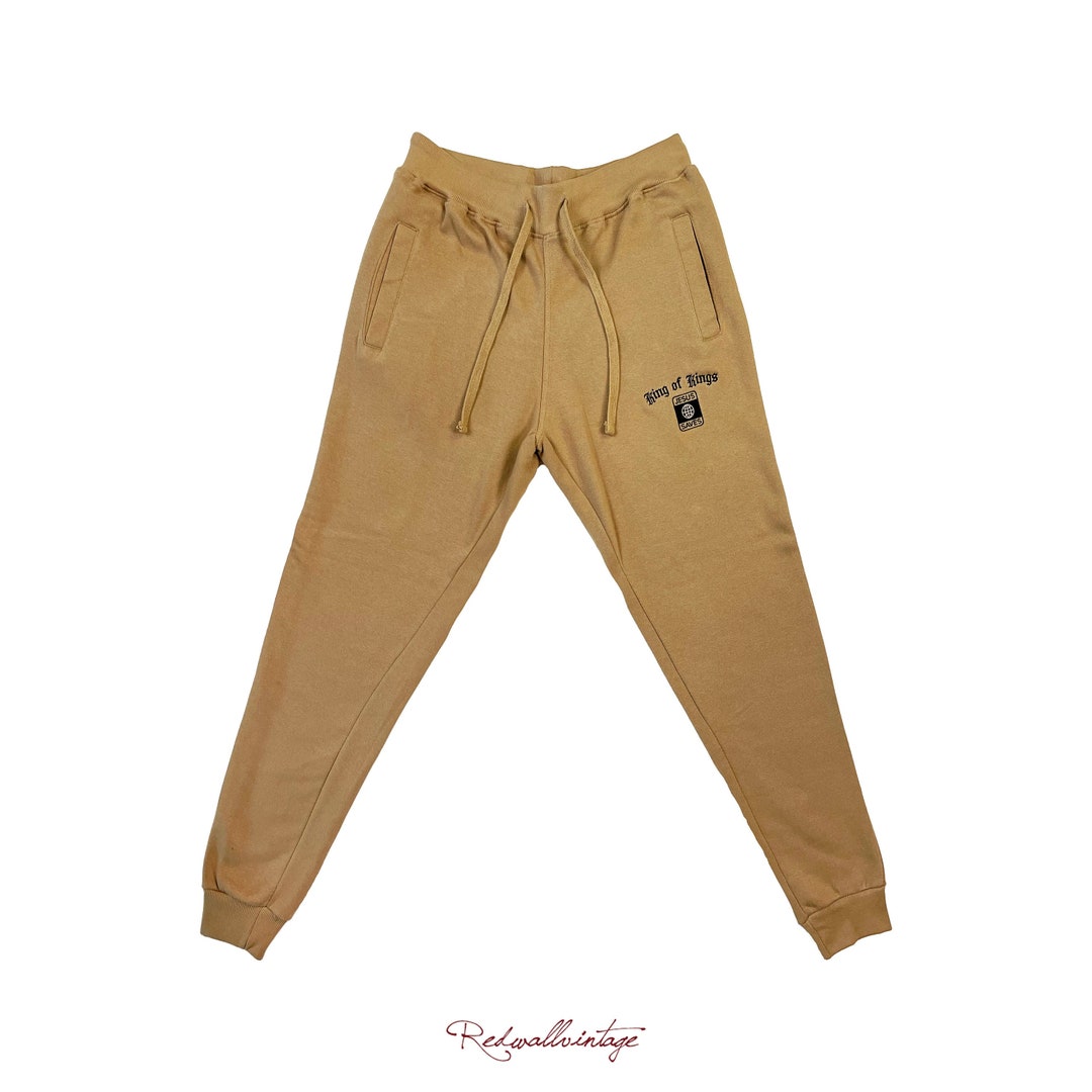 Embroidered JESUS king of Kings Tan Jogger Pants - Etsy