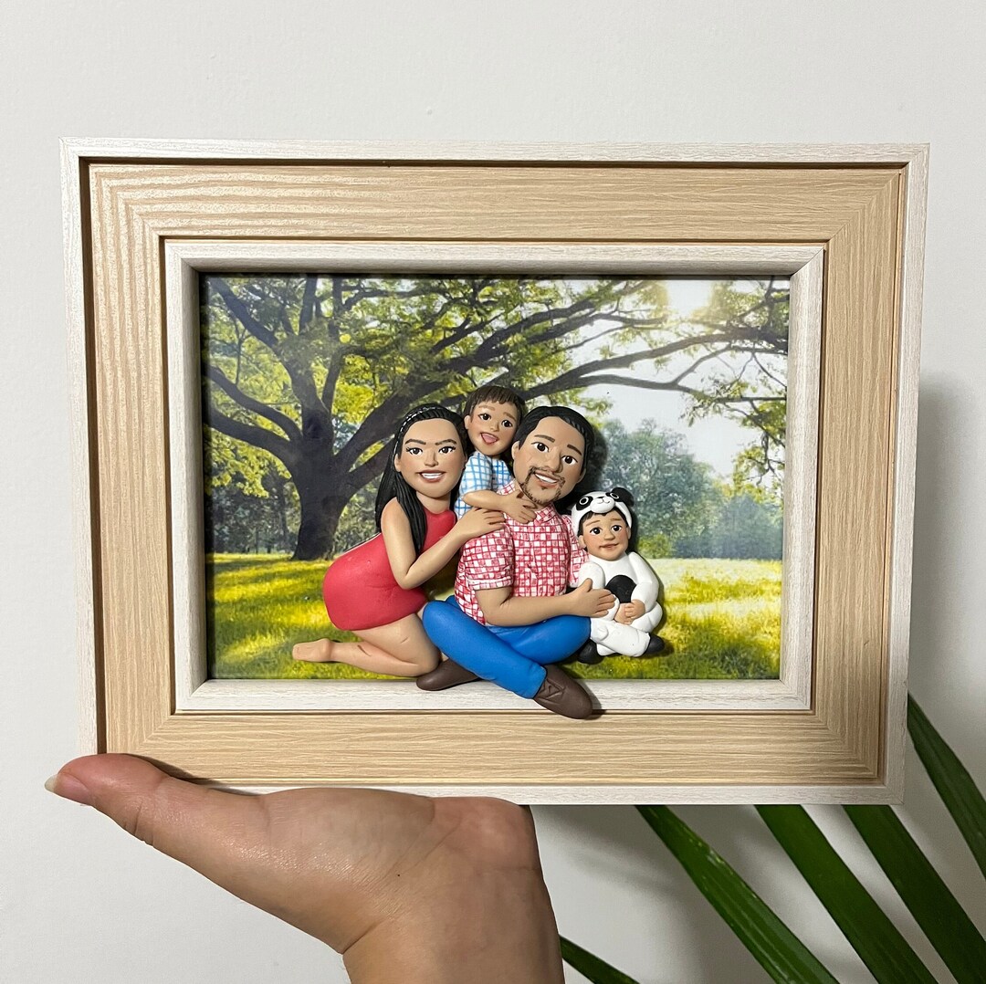 Custom Clay Figure Frame, Art Deco Figurine, Personalized Portrait ...