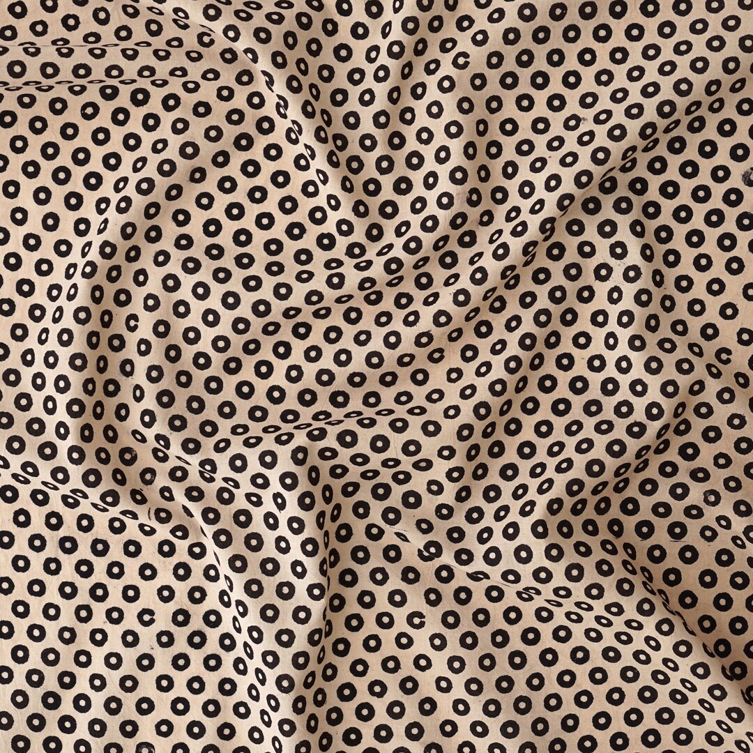 Doughnuts / Block-printed Cotton Fabric / Unbleached Cotton Cloth ...