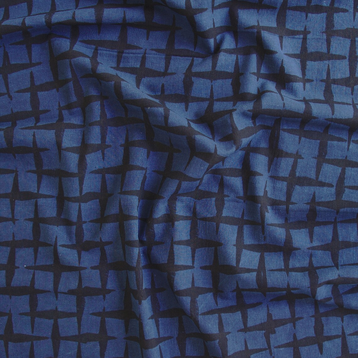 Crosses / Block-printed Cotton Fabric / Printed With Black - Etsy