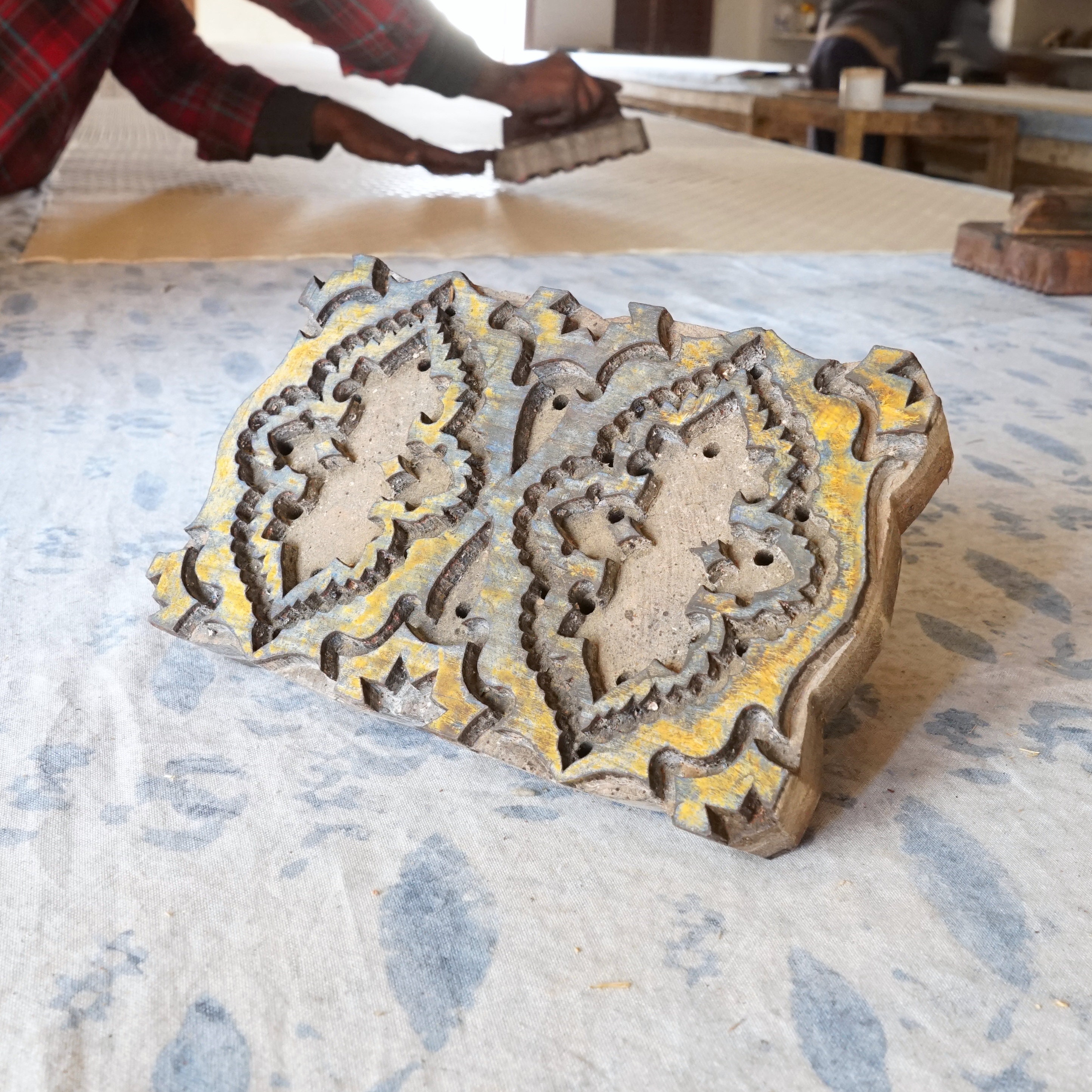 High Tide / Block-printed Cotton Fabric / Printed With Resist - Etsy