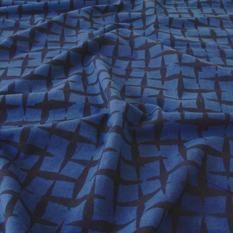Crosses / Block-printed Cotton Fabric / Printed With Black - Etsy