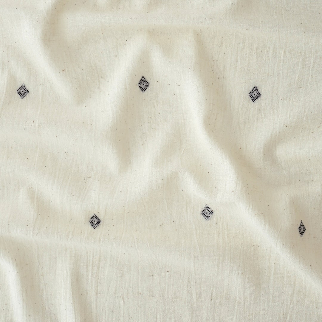 Diamonds / Organic Cotton / Handloom Woven / Unbleached / Extra Weft ...
