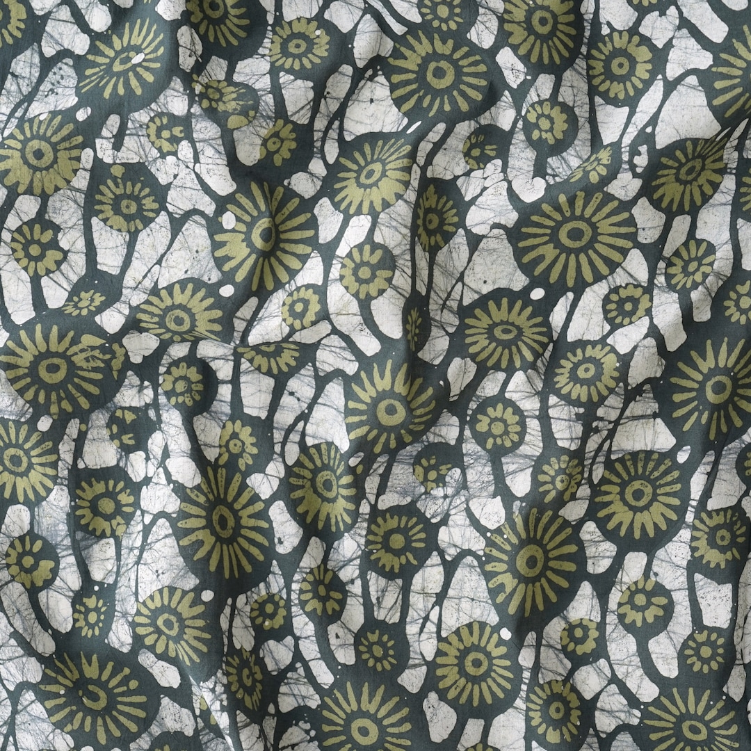 Choicest Moss / Batik / Cotton Cloth / Block-printed Fabric / Wax ...