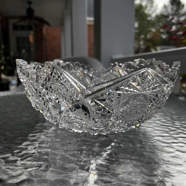 Sawtooth Edge Crystal Bowl - Etsy