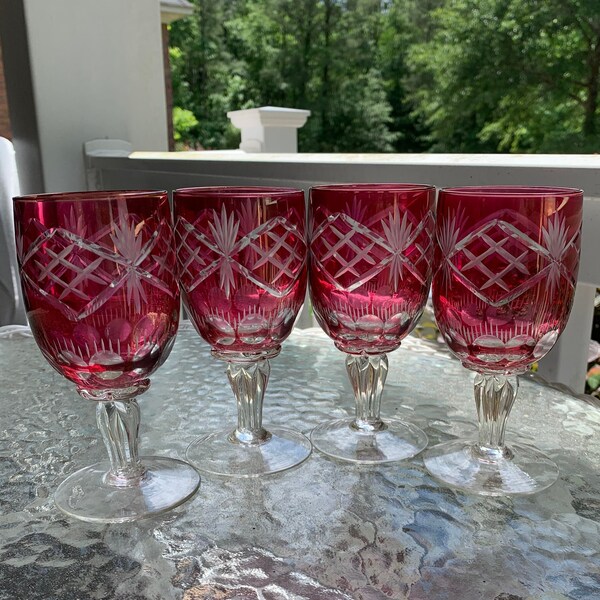 Cut to Clear Cranberry Glass - Etsy