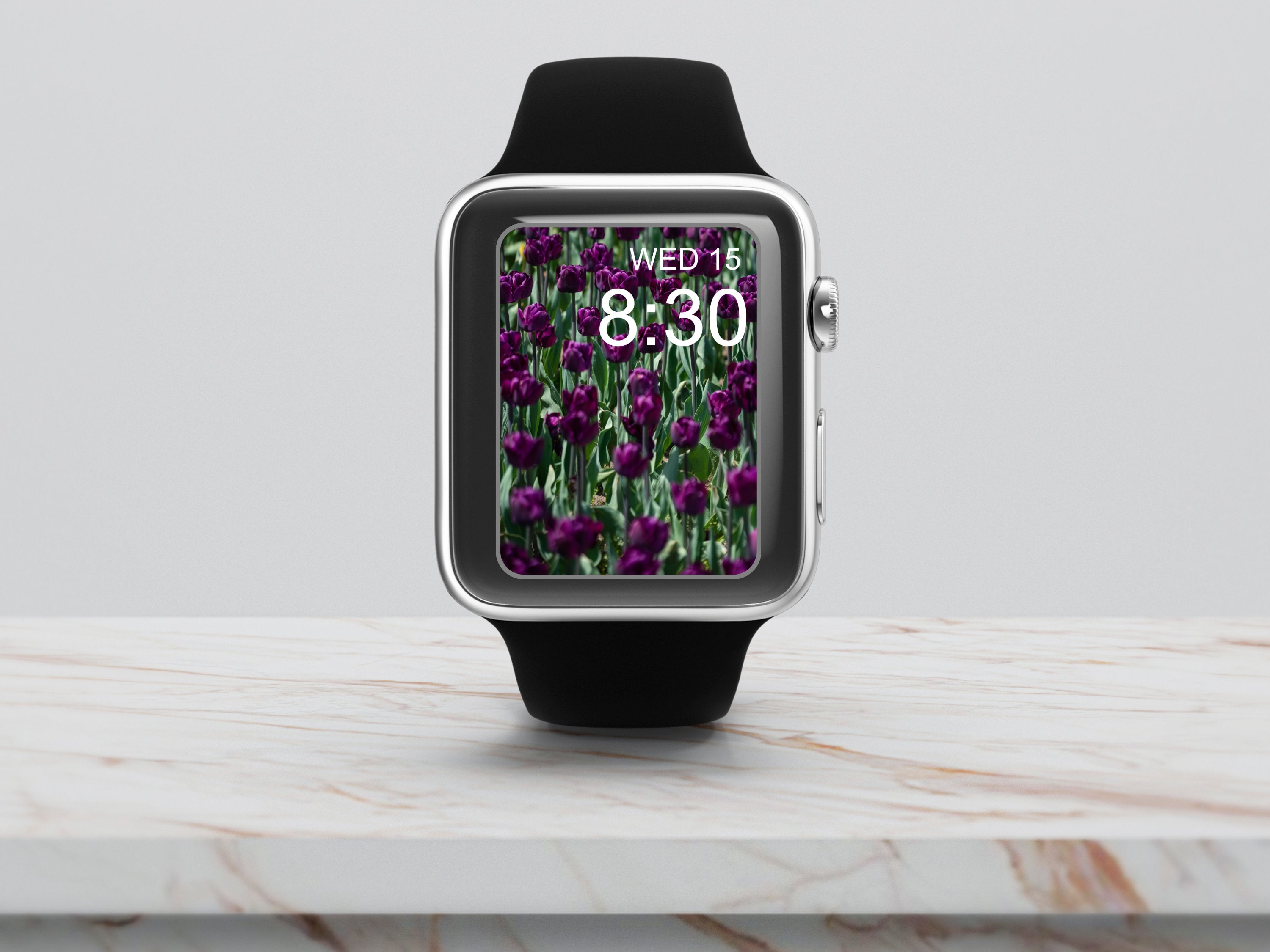 Purple Floral Apple Watch Wallpaper - Wildflowers Watch Face - Field of ...