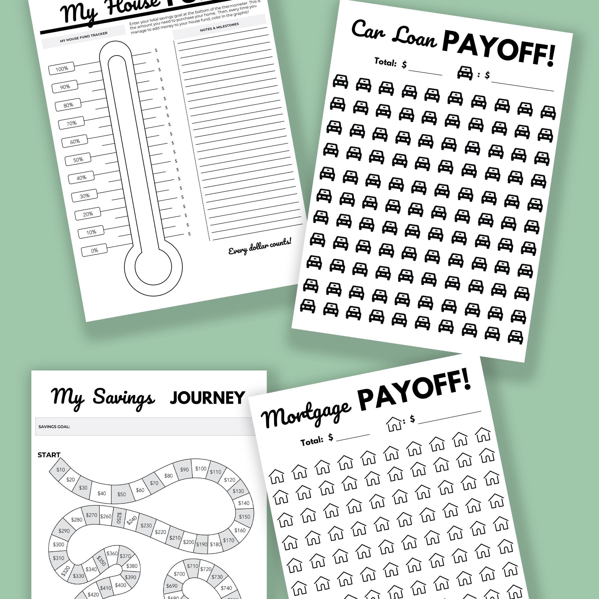 Money Tracker Printable Bundle Budget Debt Savings Planner - Etsy