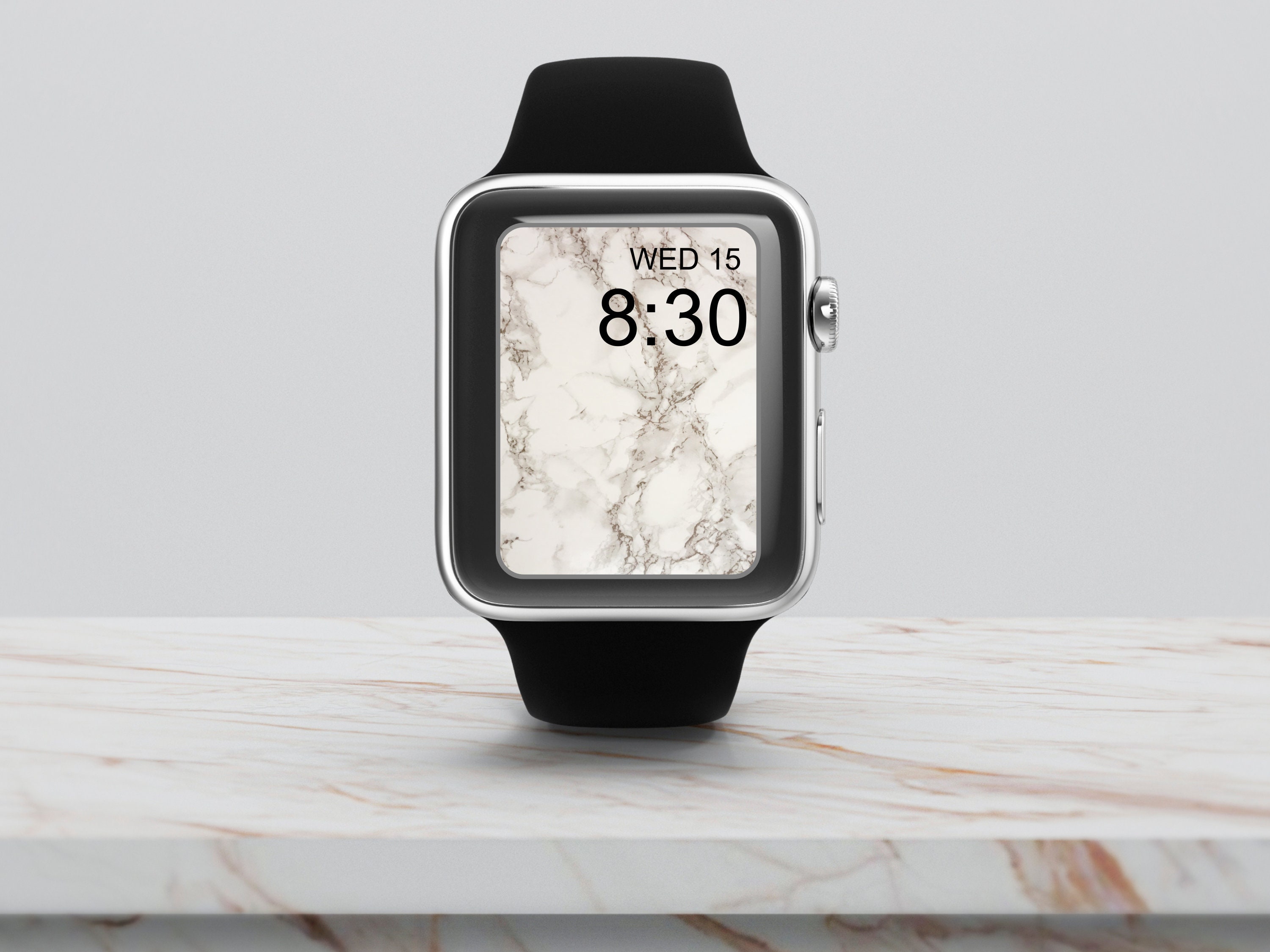 Cream Beige Brown Neutral Minimalist Marble Watch Wallpaper Face ...