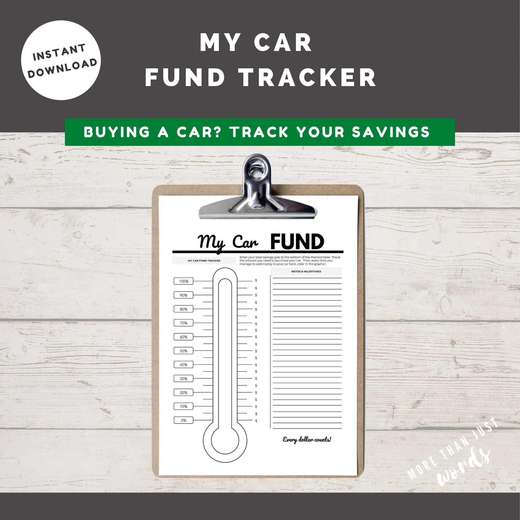 CAR SAVINGS Tracker Printable Budget Tracker Financial | Etsy Canada