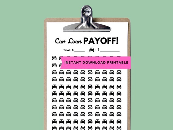Printable Car Loan Payoff Tracker Payment Letter Pdf A5 A4 - Etsy