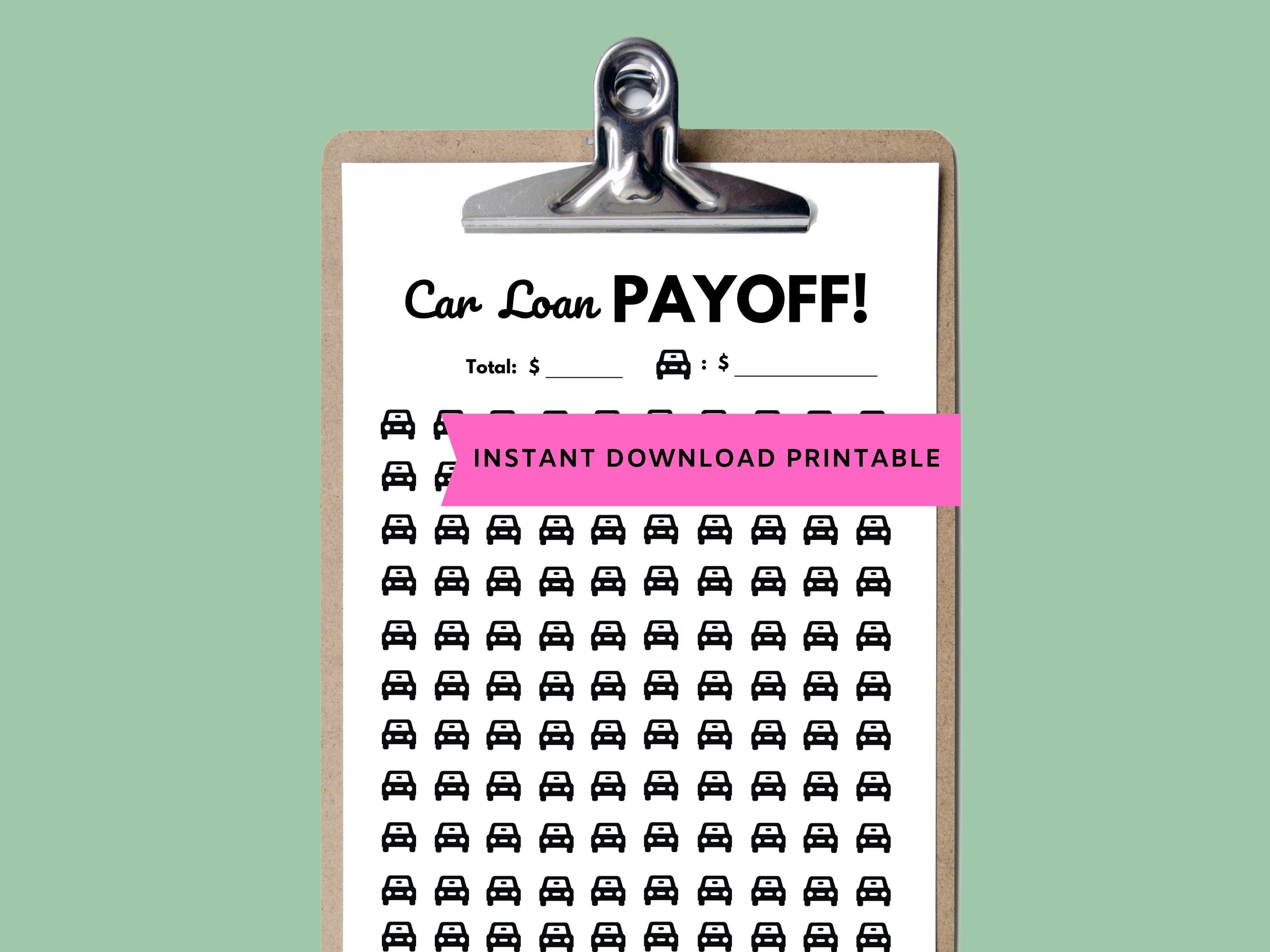 Printable Car Loan Payoff Tracker Payment Letter Pdf A5 A4 - Etsy