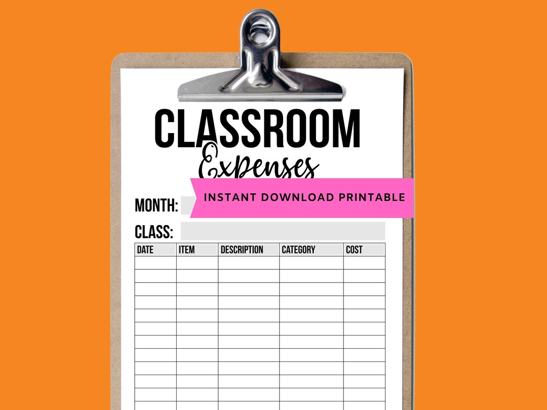 Teacher Classroom Expenses Tracker Log Printable | Letter A4 A5 - Etsy