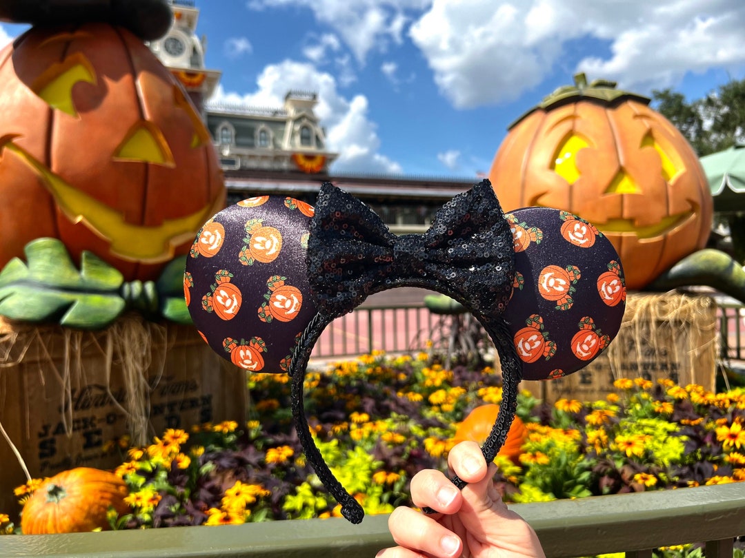 Halloween Pumpkin Inspired Mouse Ears, Minnie Ears, Mickey Ears ...