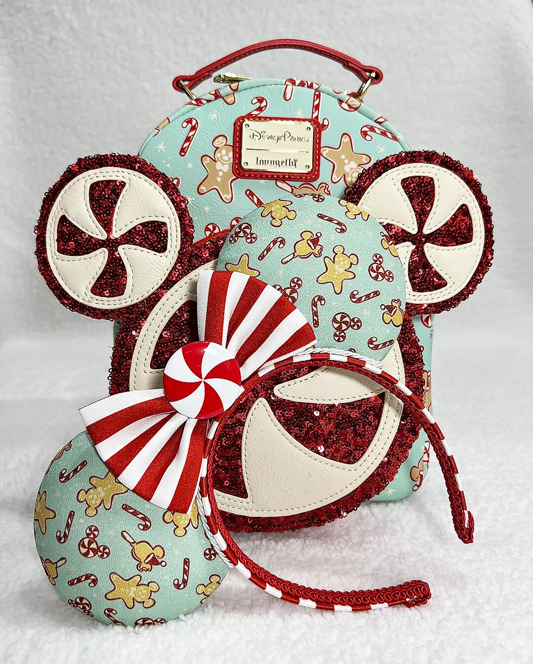 Christmas Peppermint Candy Cane Mouse Ears, Disney Ears, Minnie Ears ...