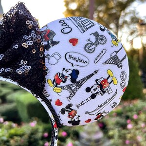 Paris Mickey & Minnie Inspired Mouse Ears, Disney Ears, Handmade Ears ...