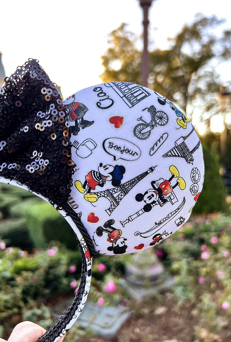 Paris Mickey & Minnie Inspired Mouse Ears | Disney Ears | Handmade Ears ...
