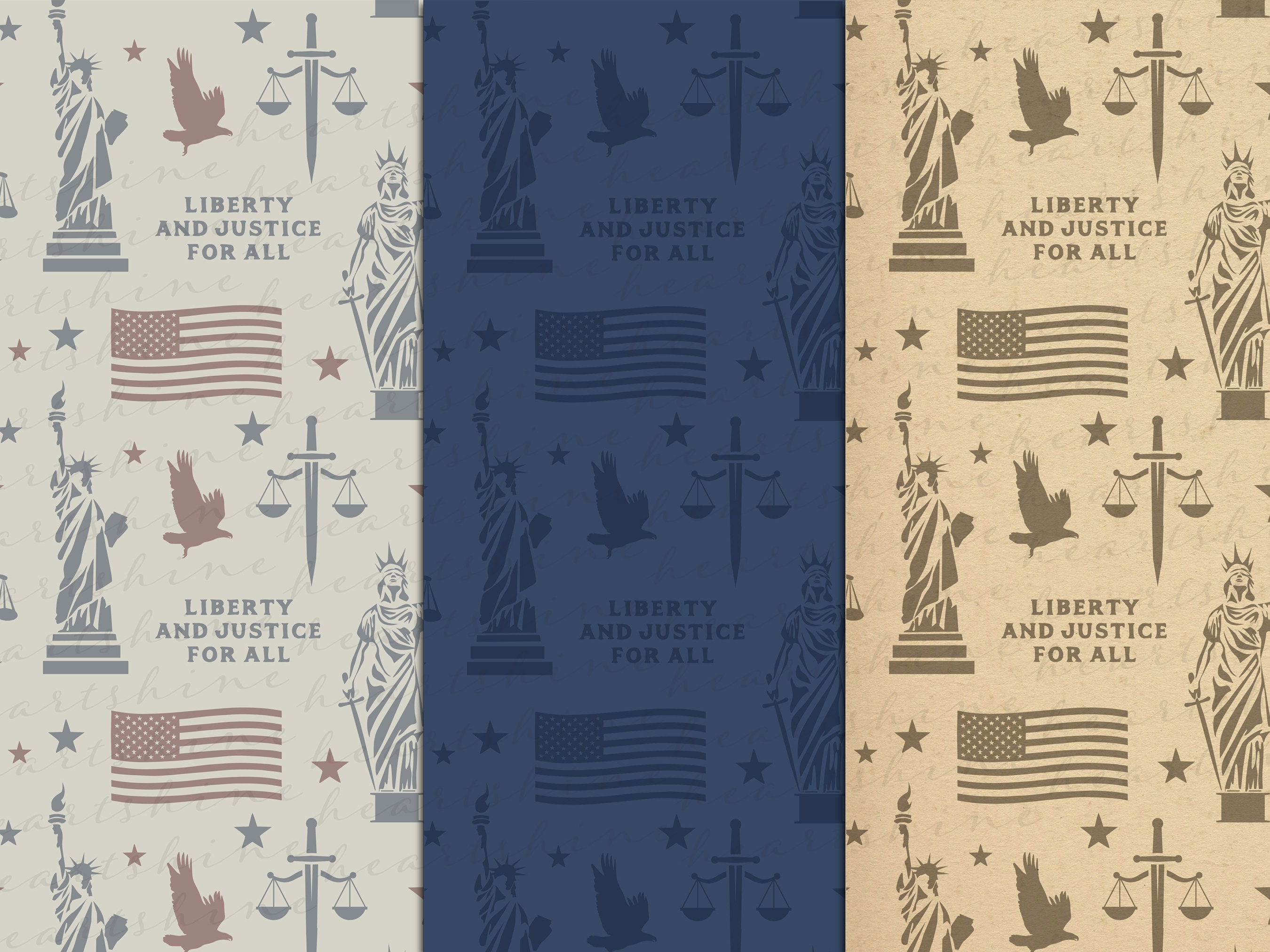 Vintage Americana Digital Paper Pack | Scrapbooking Digital Wallpaper ...