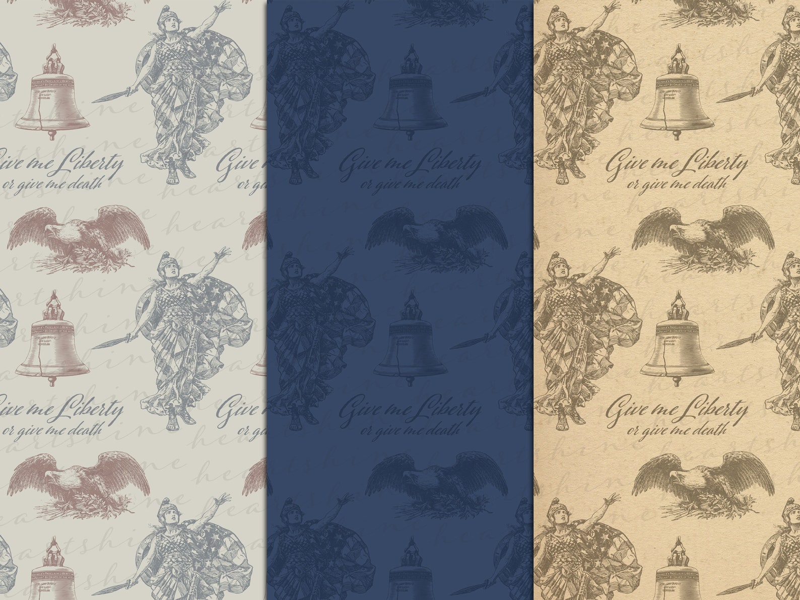 Vintage Americana Digital Paper Pack | Scrapbooking Digital Wallpaper ...