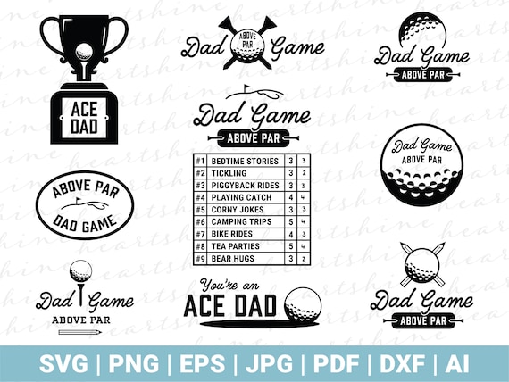 Golf Dad SVG Cut Files Mini Bundle Father's Day Vector - Etsy