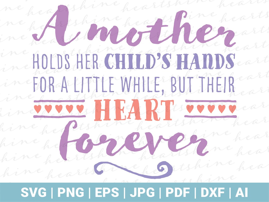 Mother Child SVG Cut File Word Art Vector Graphic Clip Art - Etsy