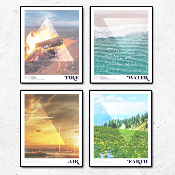 Four Elements Posters - Etsy