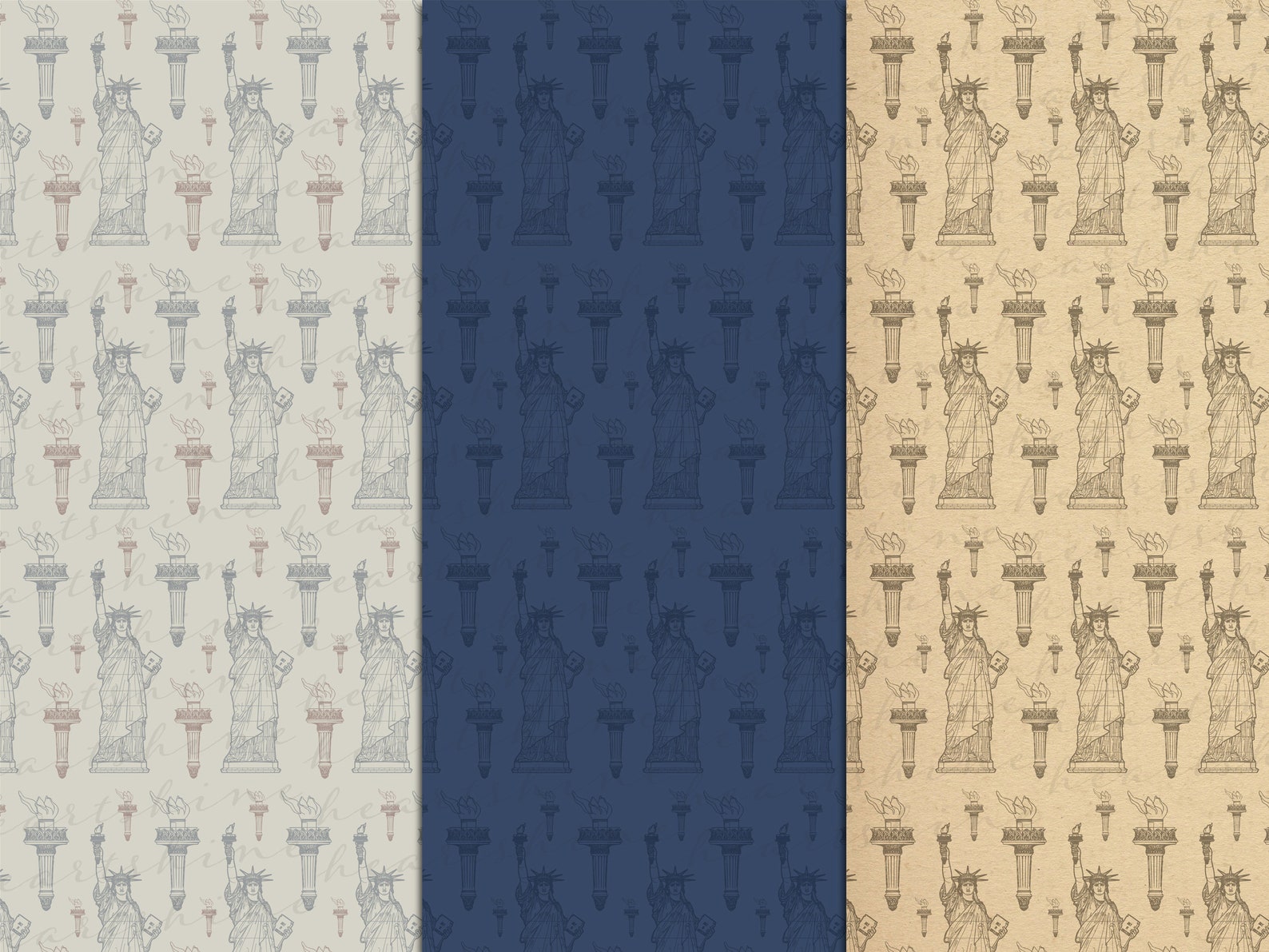 Vintage Americana Digital Paper Pack | Scrapbooking Digital Wallpaper ...