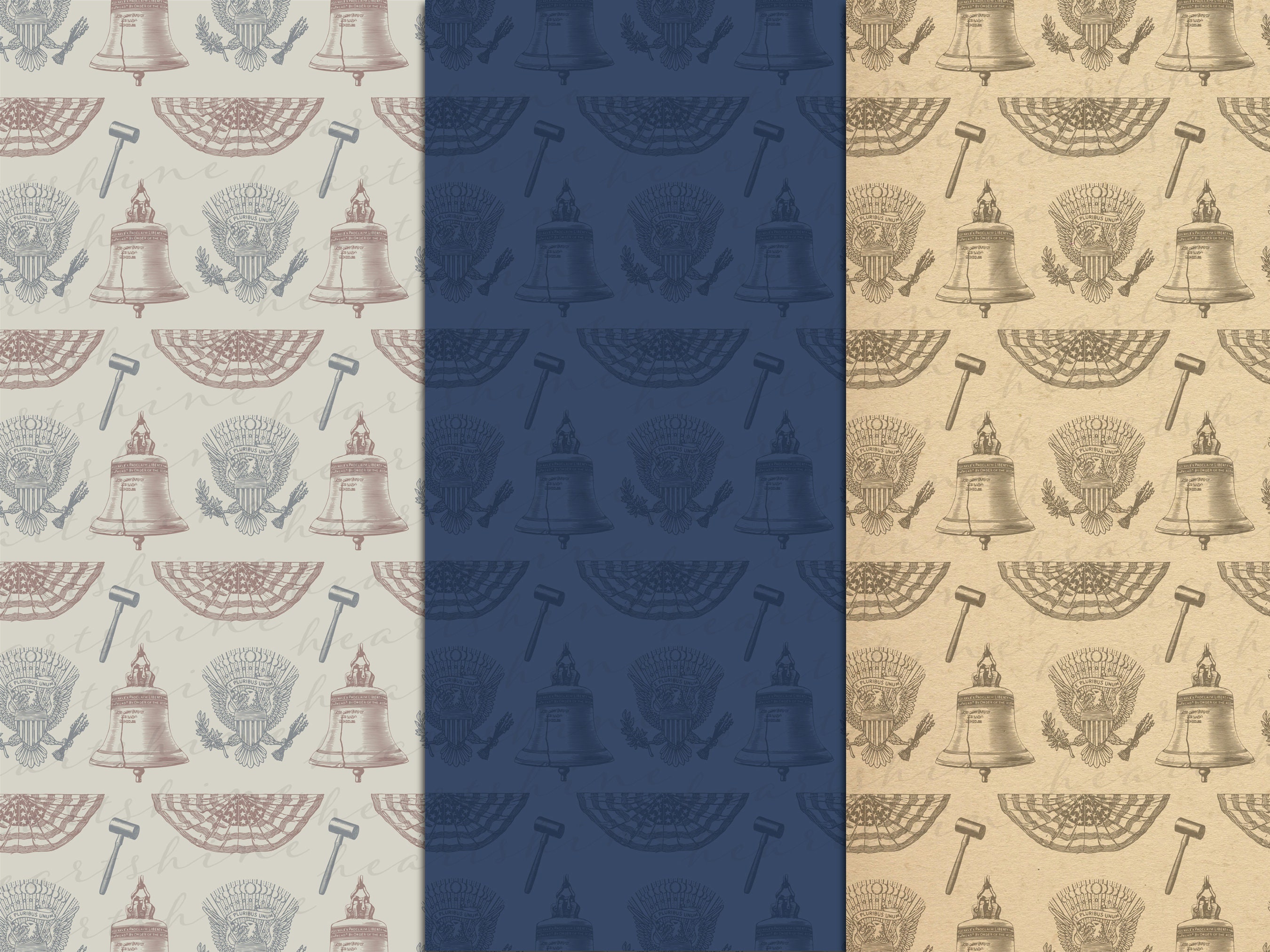Vintage Americana Digital Paper Pack | Scrapbooking Digital Wallpaper ...
