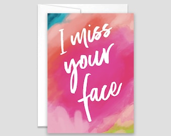 I Miss Your Face Greetings Card A6 - Etsy