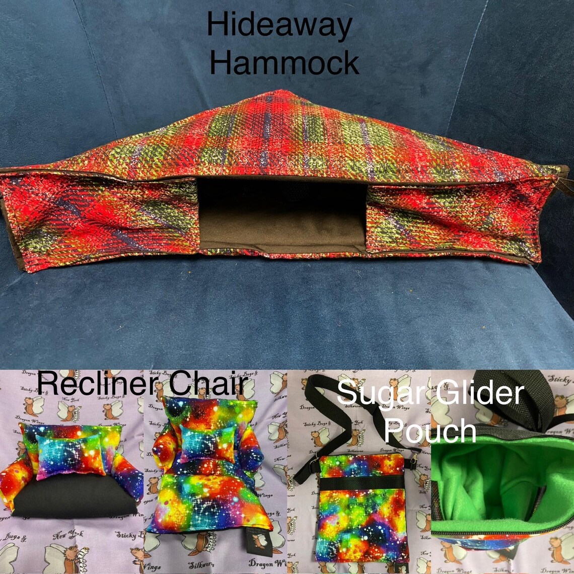 Bearded Dragon/lizard Reclining Chair, Hammocks, Sugar Glider Pouches ...