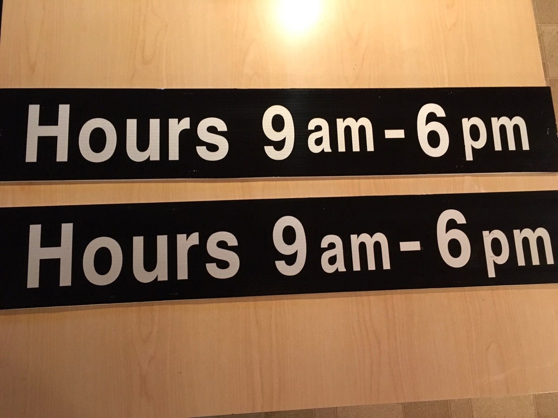 Handmade Business hours signs 9am to 6pm 2 signs | Etsy