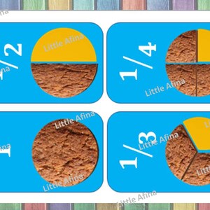 Fraction Cards Matching Printable Cards for Studies Number Cards Number ...